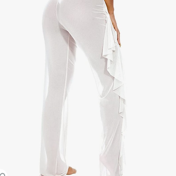 Pants & Jumpsuits | Bell Bottom Ruffle Sheer Gypsy Chaps Pants Festival ...